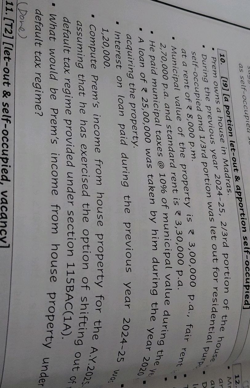10. [19] [a portion let-out apportion | StudyX