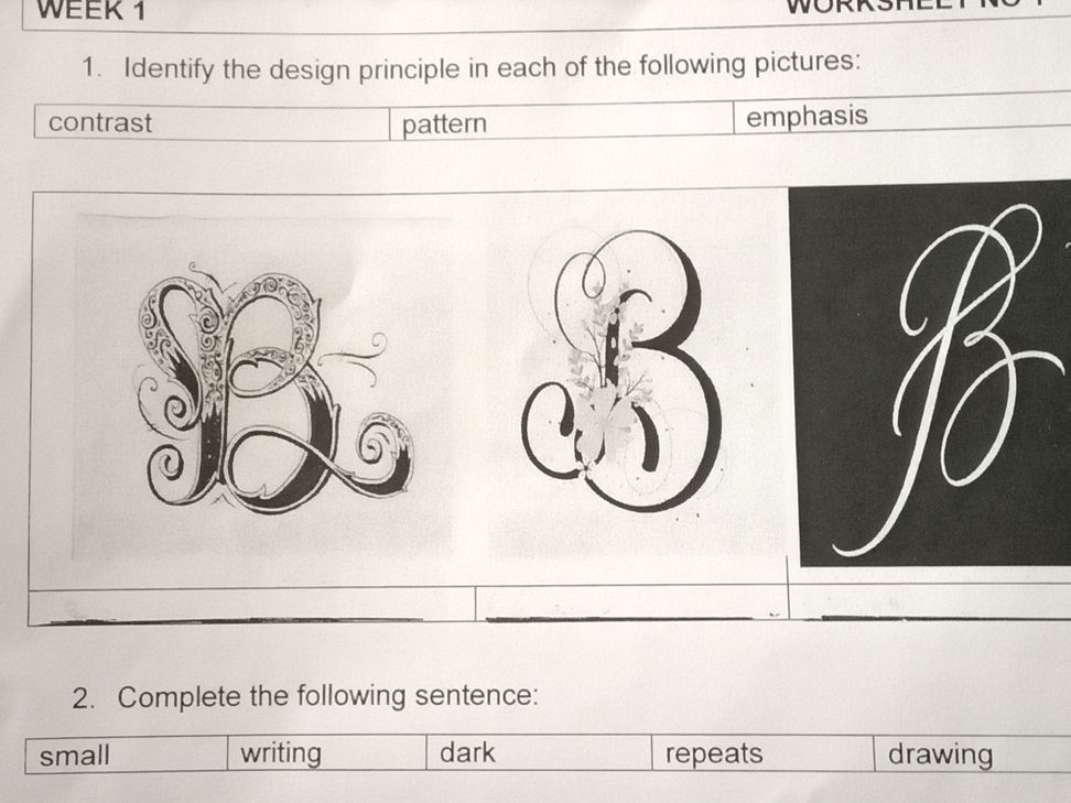 1. Identify the design principle in each of | StudyX