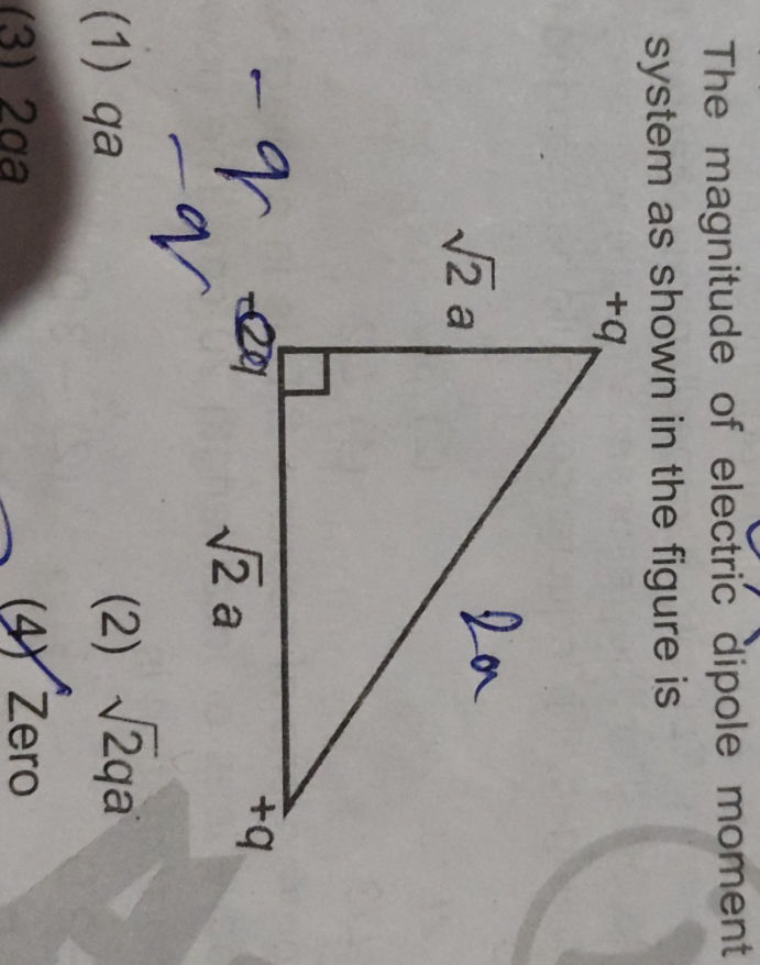 The magnitude of electric dipole moment | StudyX