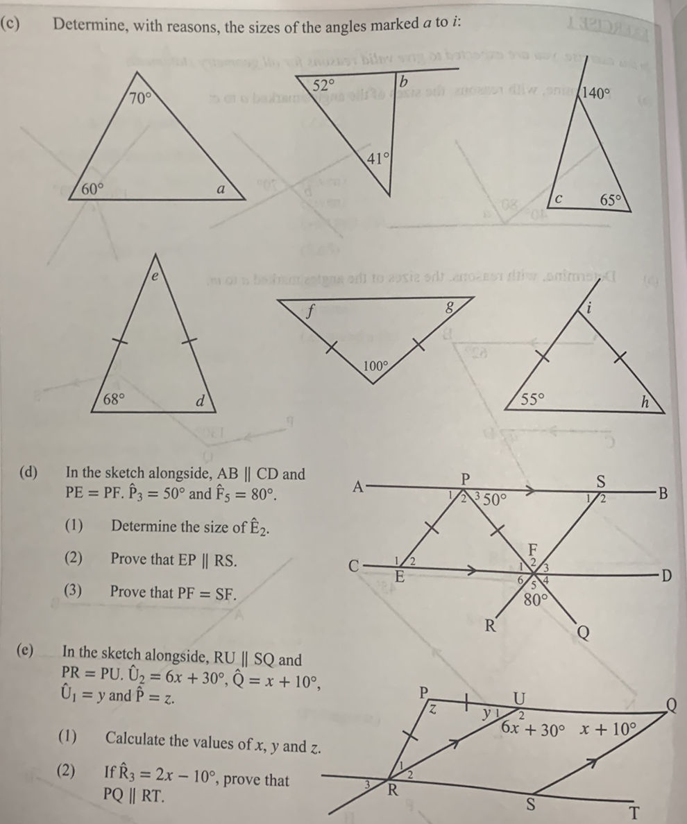 (c) Determine, with reasons, the sizes of | StudyX
