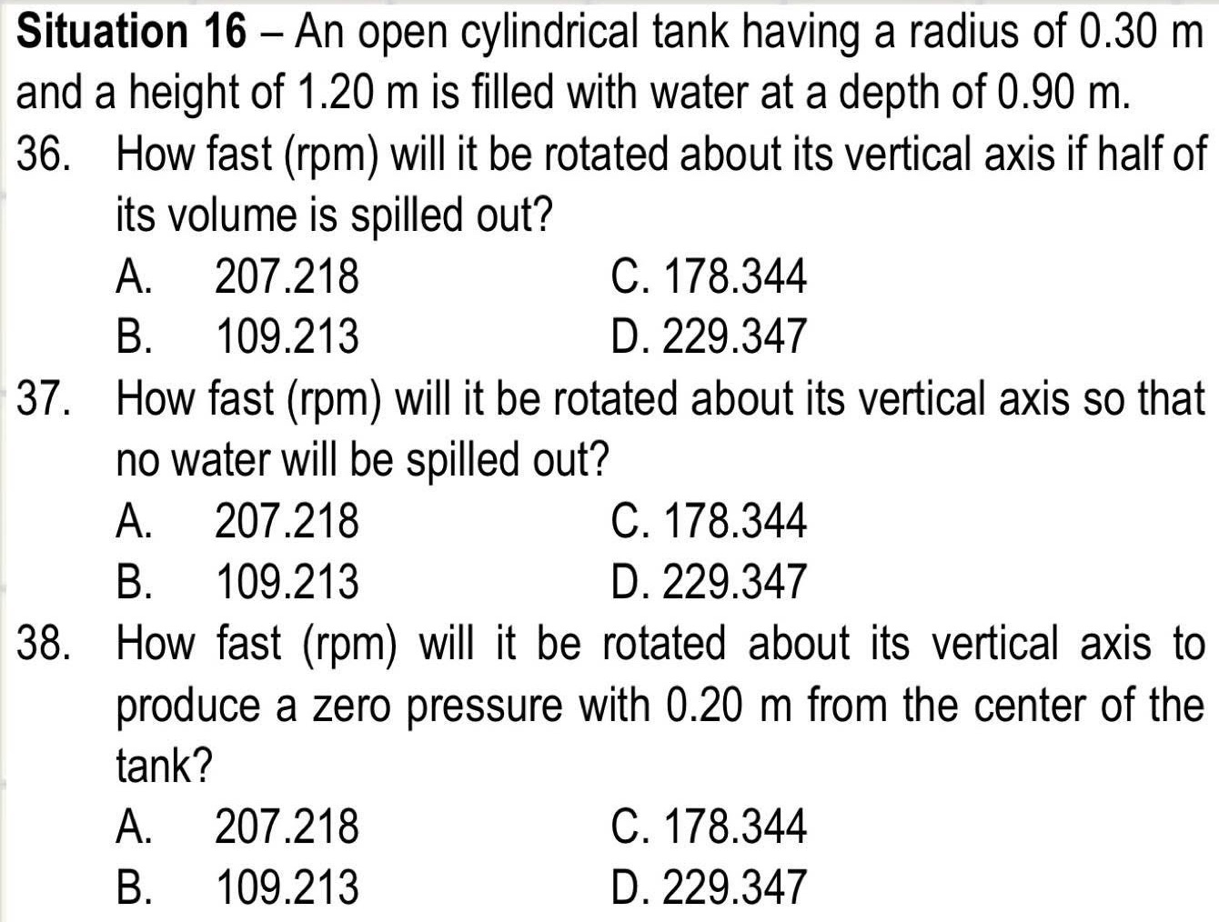 Situation 16 - An open cylindrical tank | StudyX