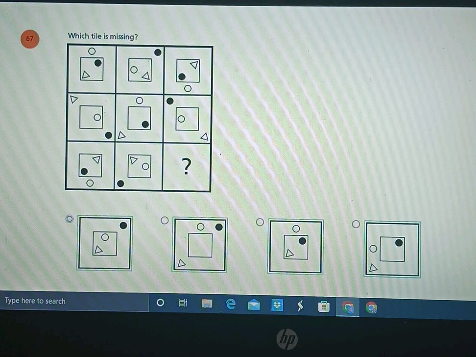 Which tile is missing? Options: * A tile | StudyX