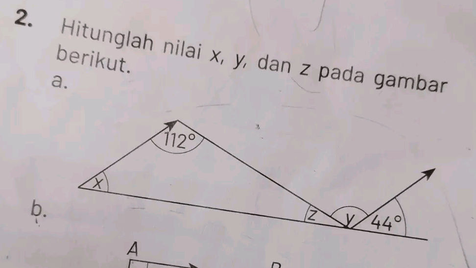 2. Hitunglah nilai x, y, dan z pada gambar | StudyX