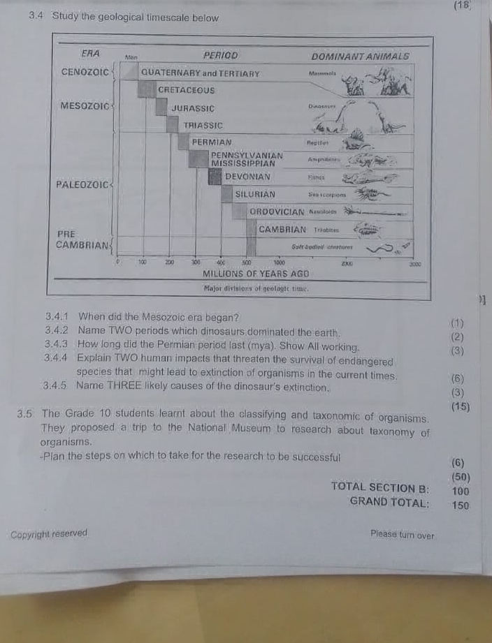 3.4 Study the geological timescale below | | StudyX