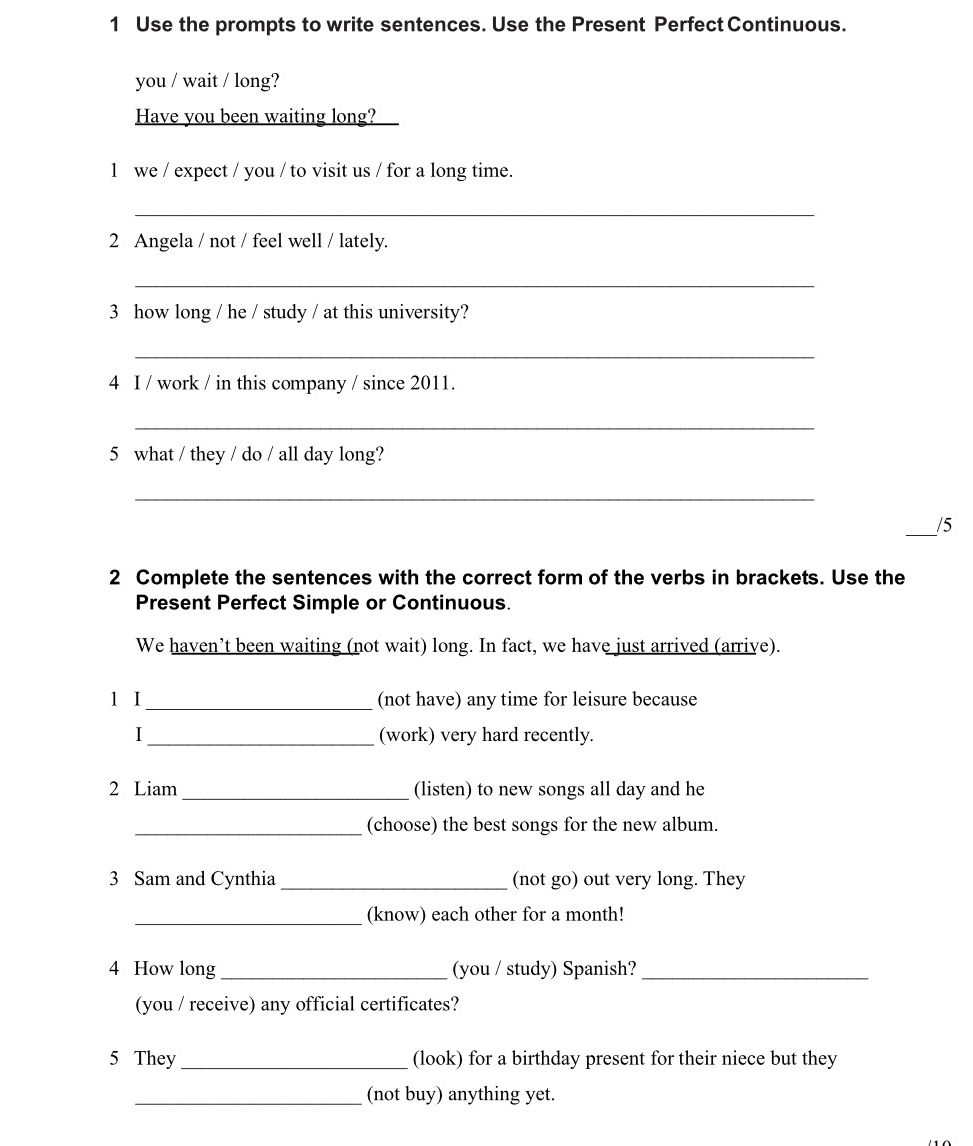 1 Use the prompts to write sentences. Use | StudyX