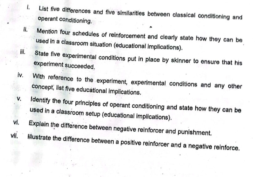 i. List five differences and five | StudyX