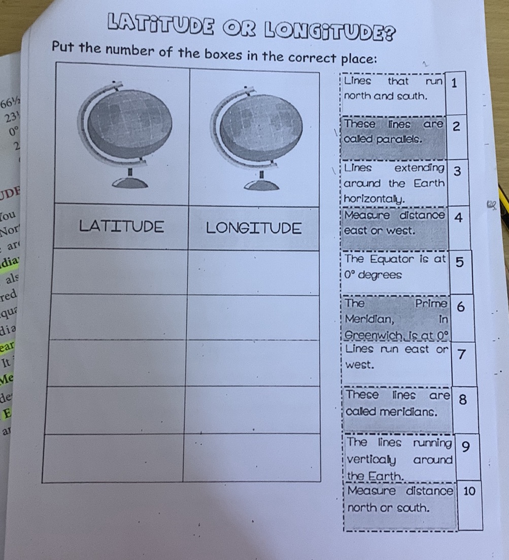 LATITUDE OR LONGITUDE? Put the number of | StudyX