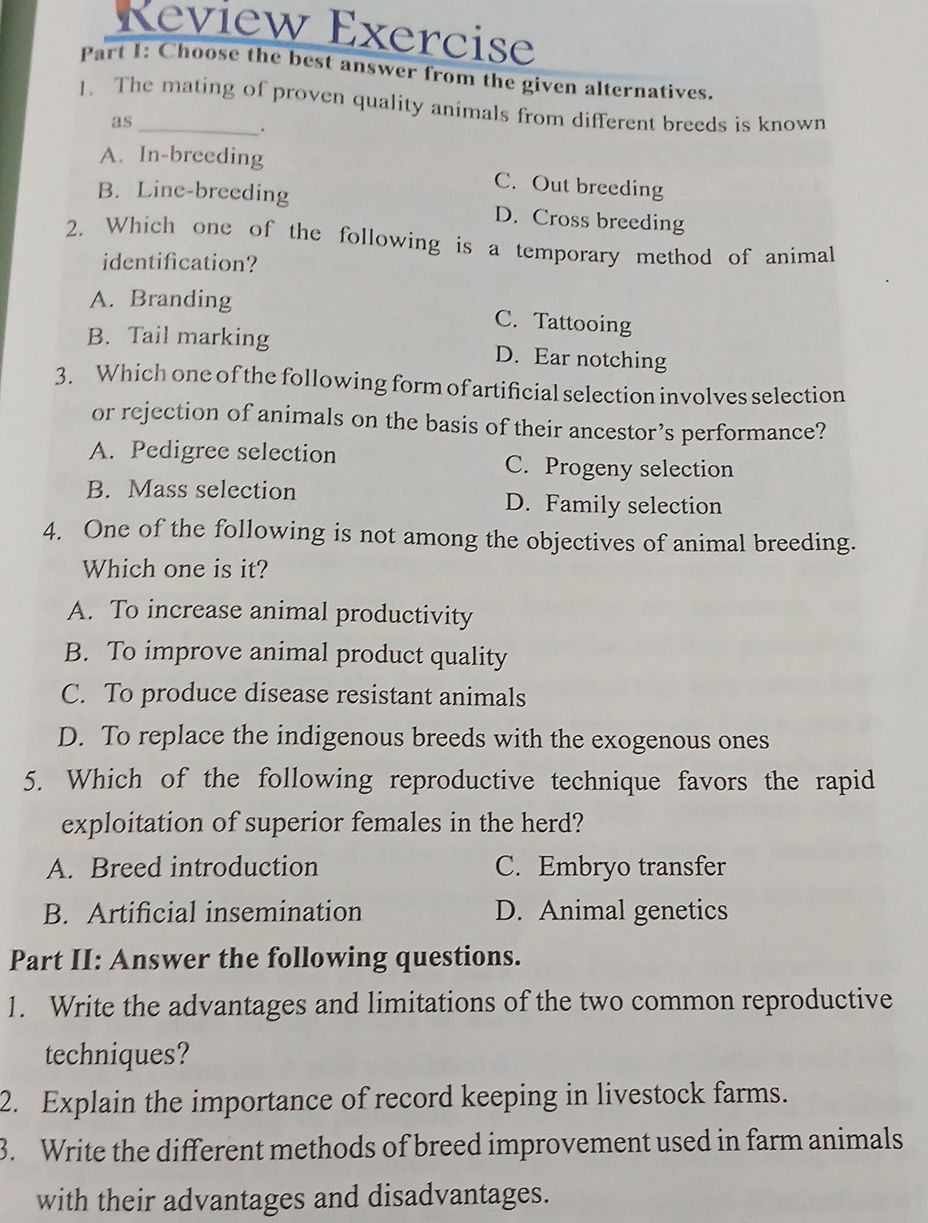 Part 1: Choose the best answer from the | StudyX