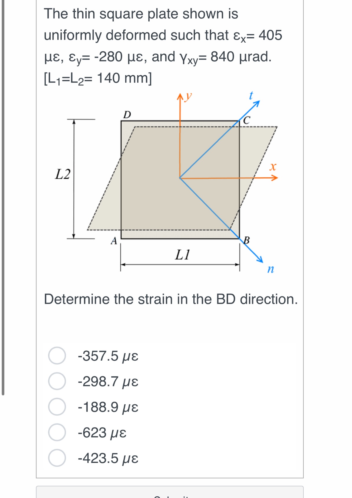 The thin square plate shown is uniformly | StudyX