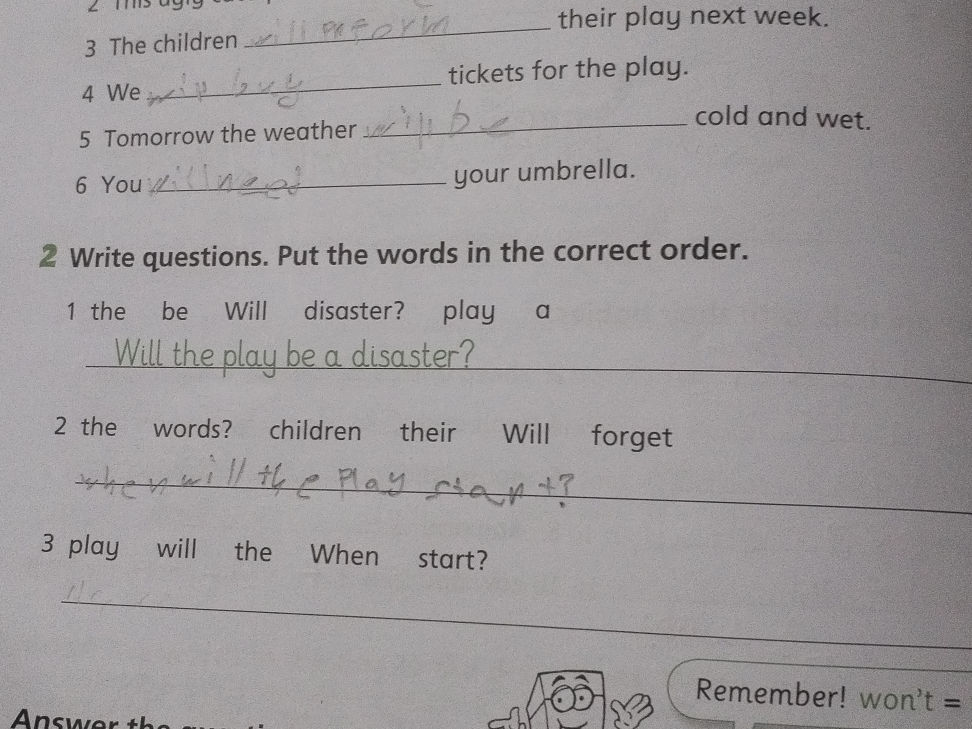 2 Write questions. Put the words in the | StudyX