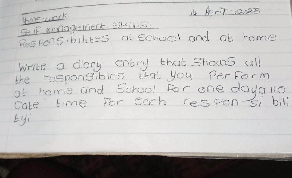 Write a diary entry that Shows all the | StudyX