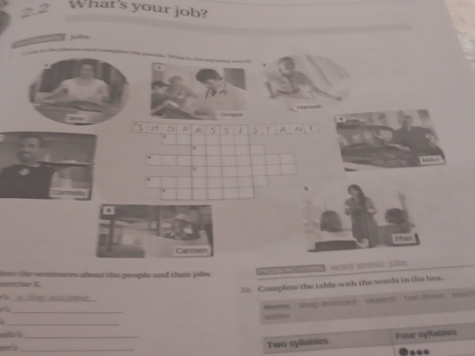 Look at the photos and complete the puzzle. | StudyX
