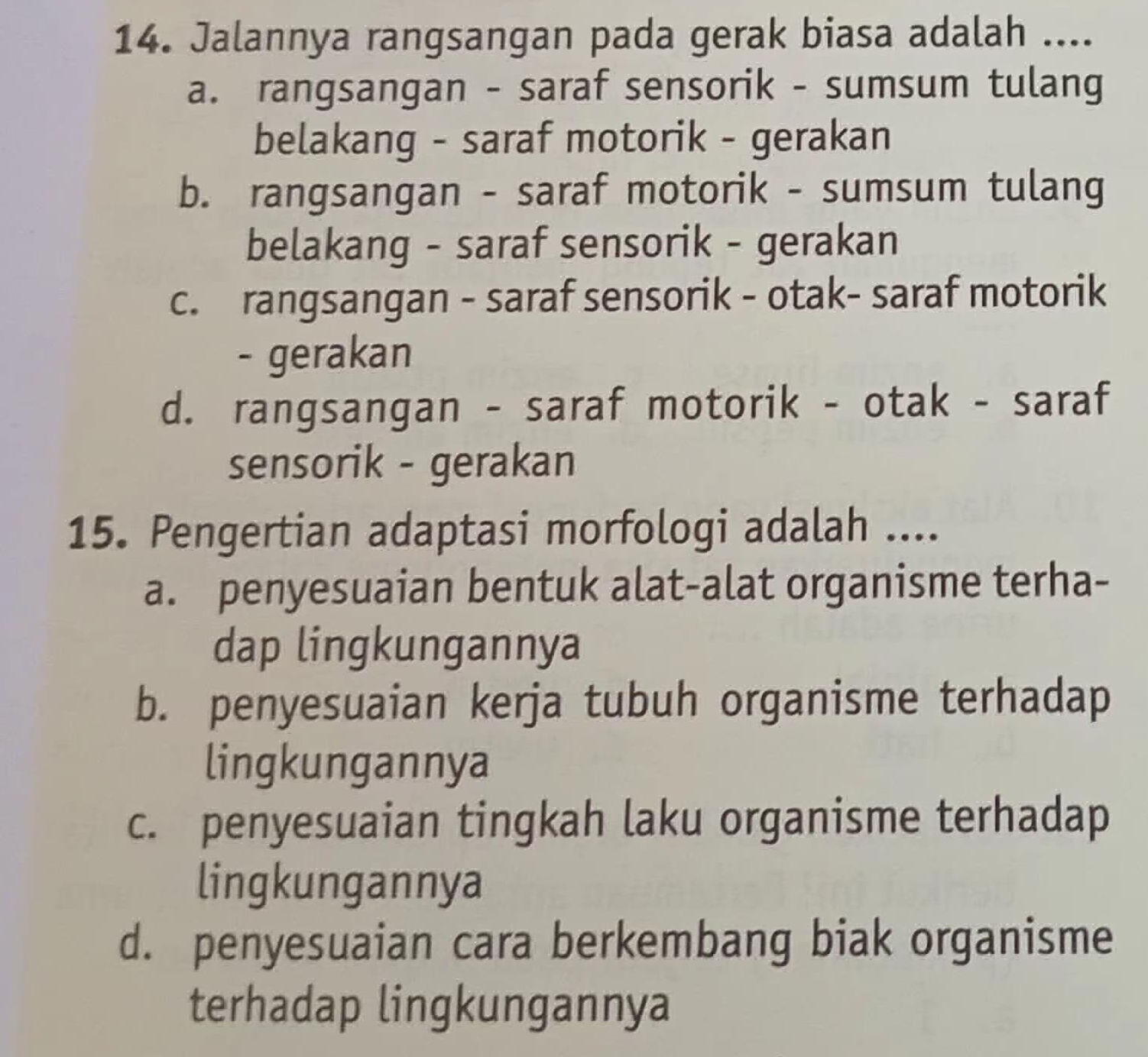 14. Jalannya rangsangan pada gerak biasa | StudyX