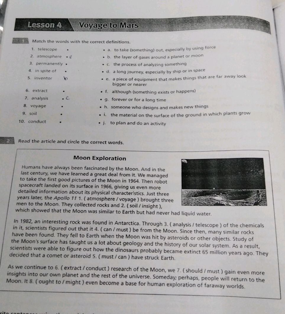 1. Match the words with the correct | StudyX