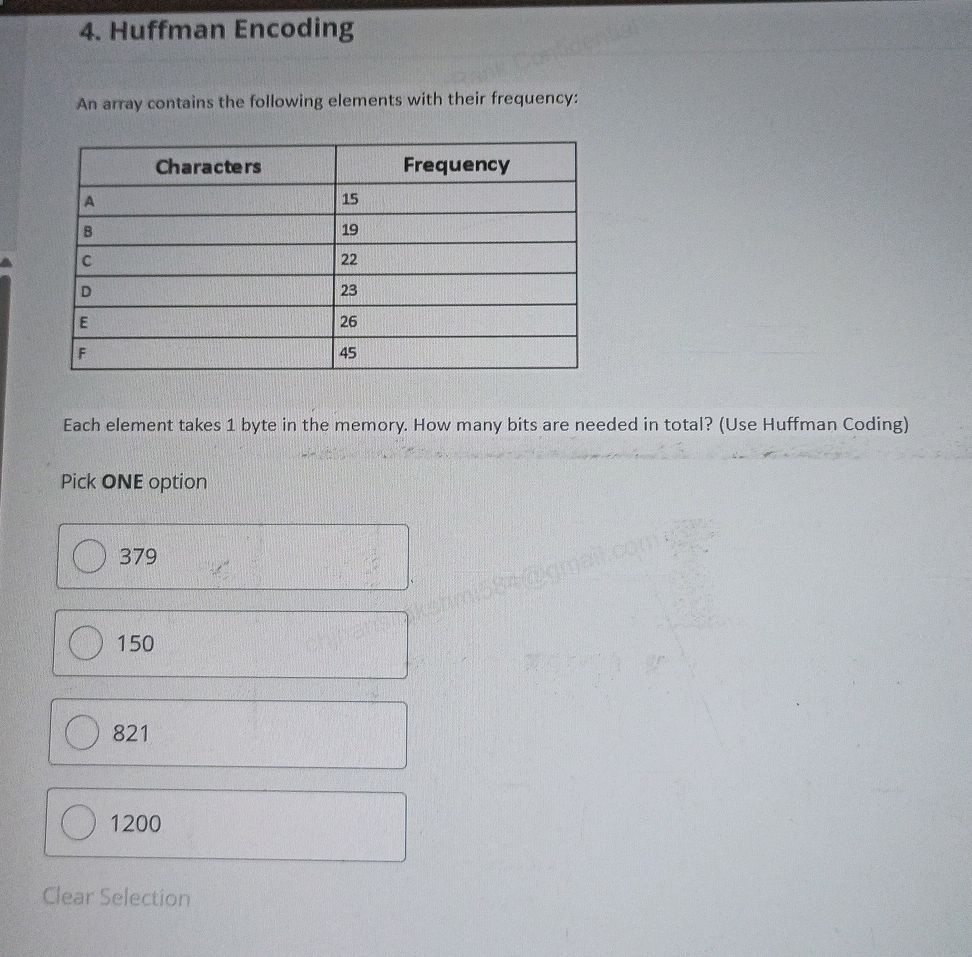 4. Huffman Encoding An array contains the | StudyX