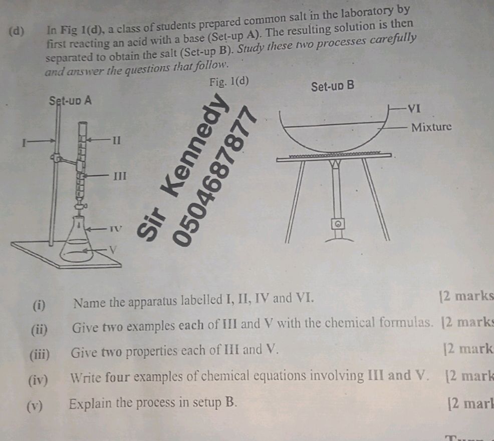 In Fig 1(d), a class of students prepared | StudyX