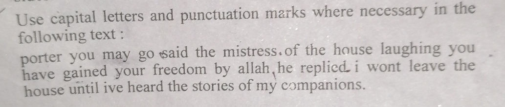 Use capital letters and punctuation marks | StudyX