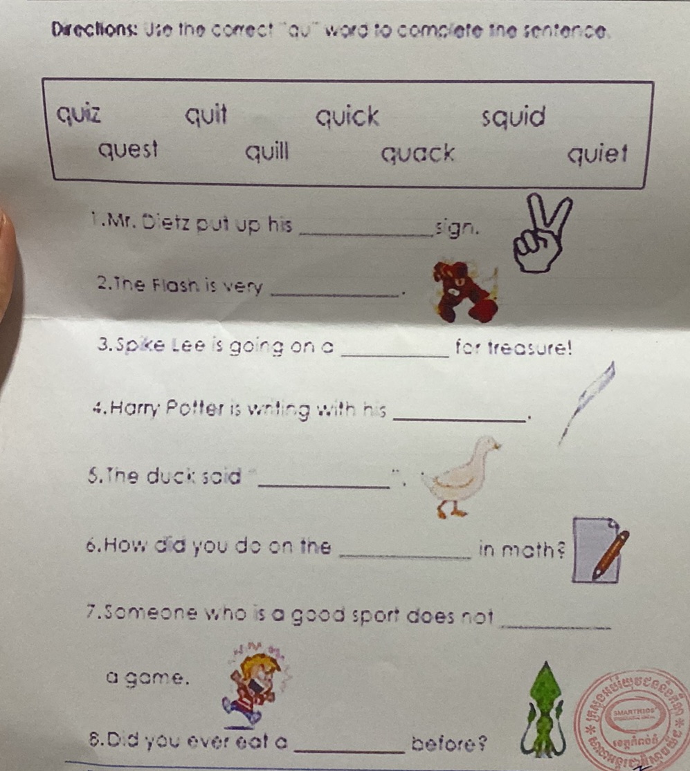 Directions: Use the correct "au" word to | StudyX