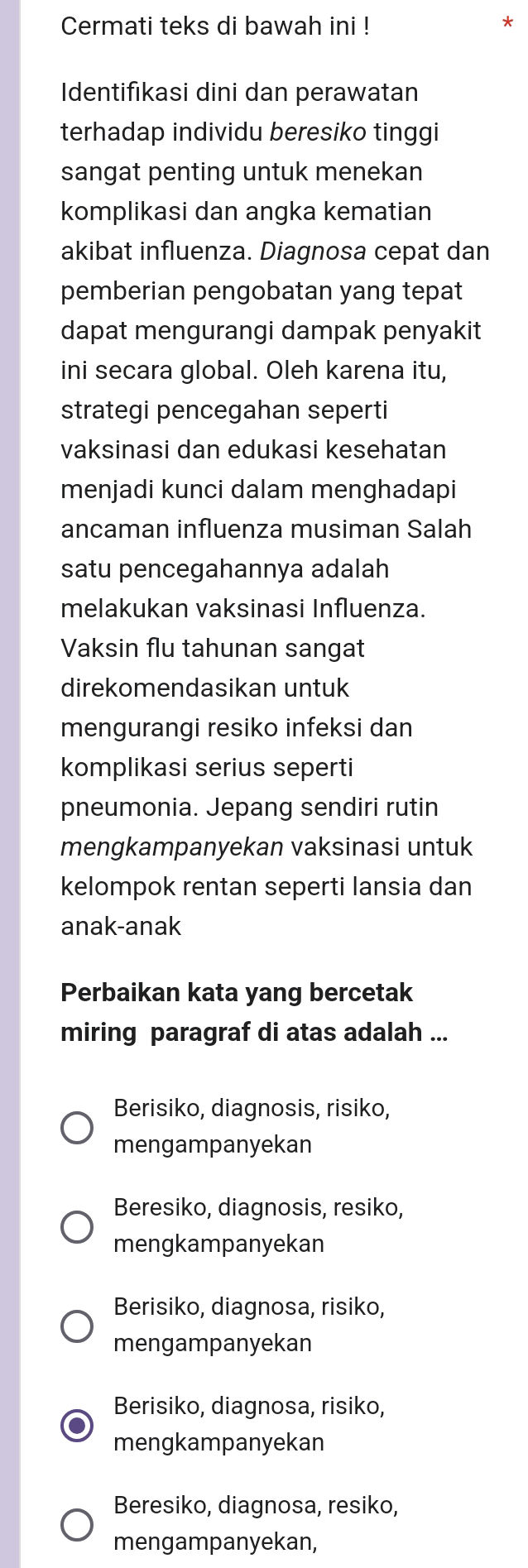 Perbaikan kata yang bercetak miring paragraf | StudyX