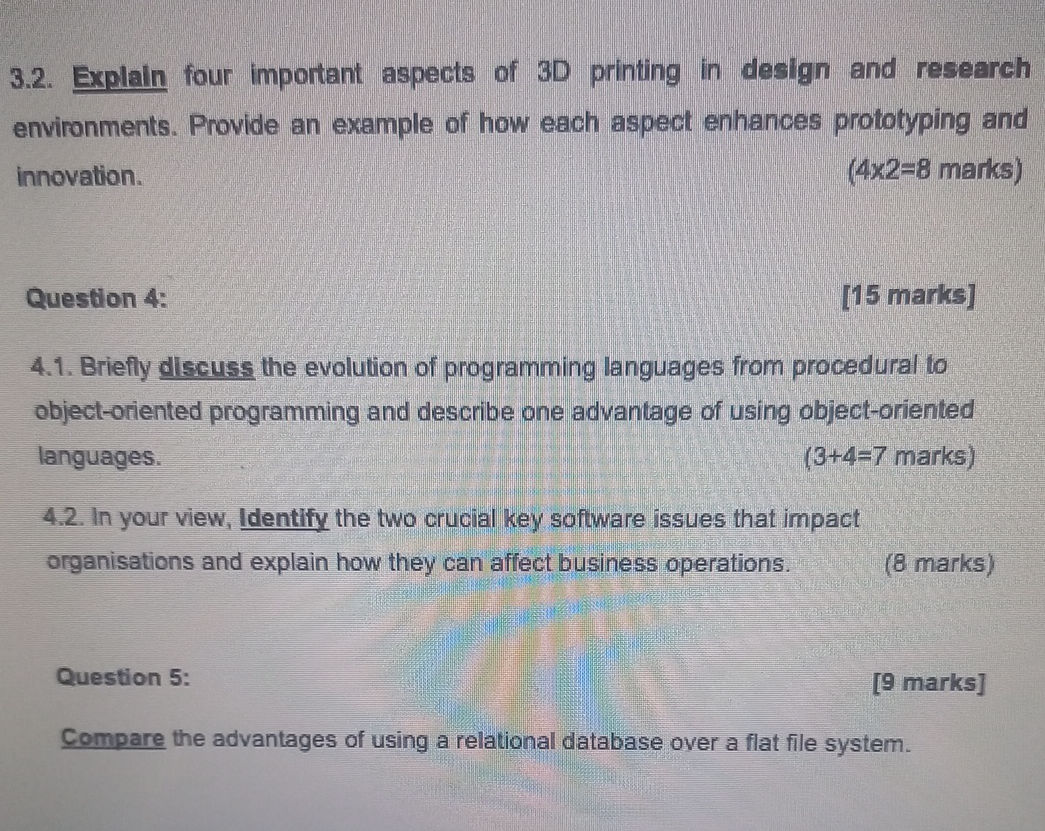 3.2. Explain four important aspects of 3D | StudyX