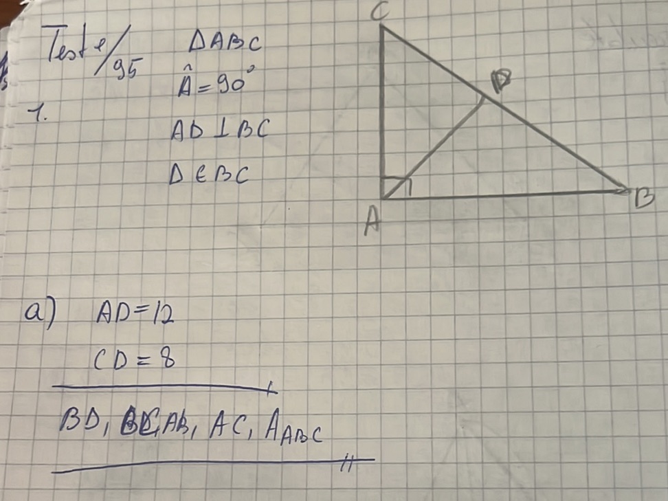 7. $ ABC$ $ {A} = 90^ $ $AD BC$ $D BC$ | StudyX