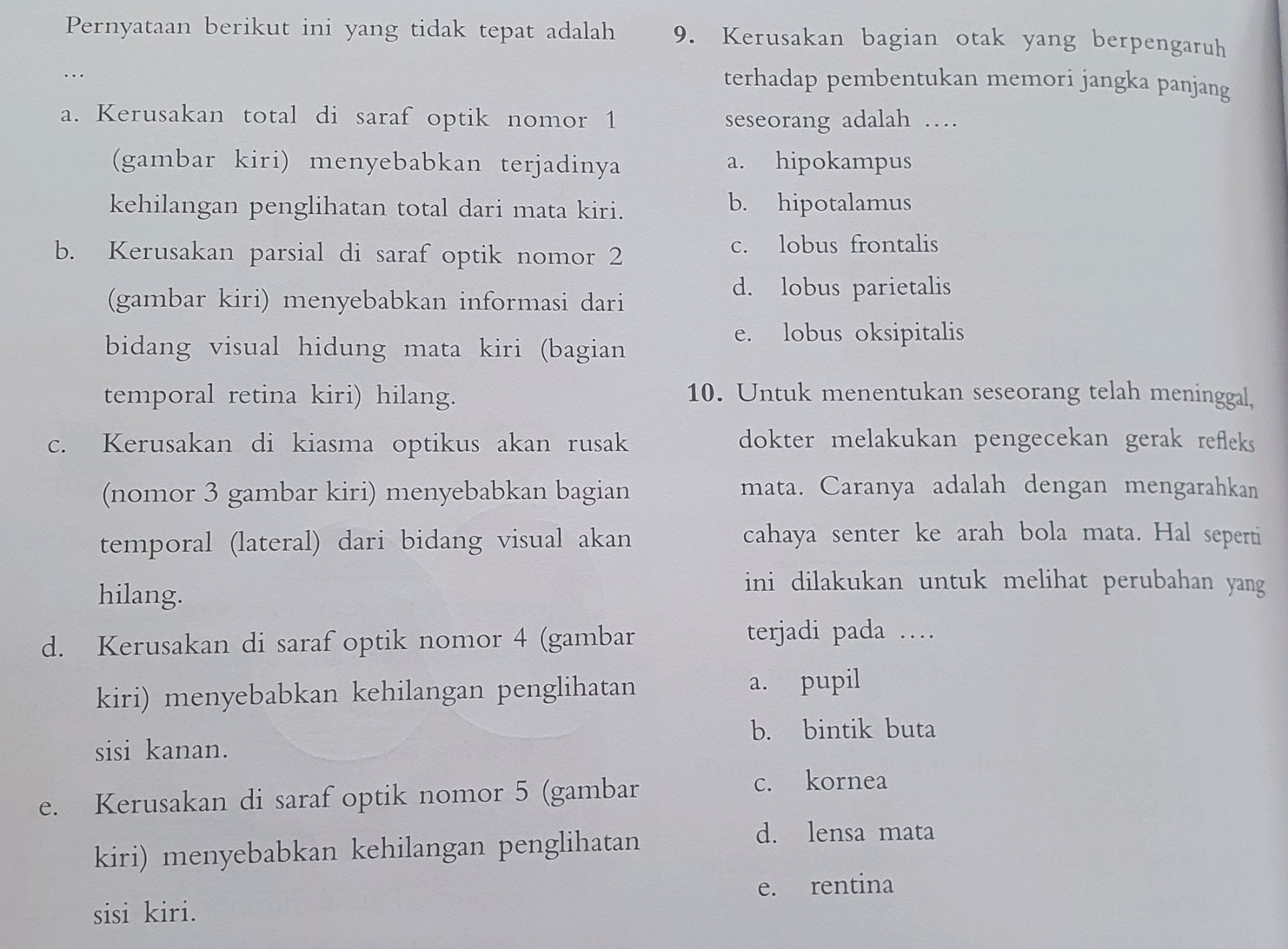 Pernyataan berikut ini yang tidak tepat | StudyX