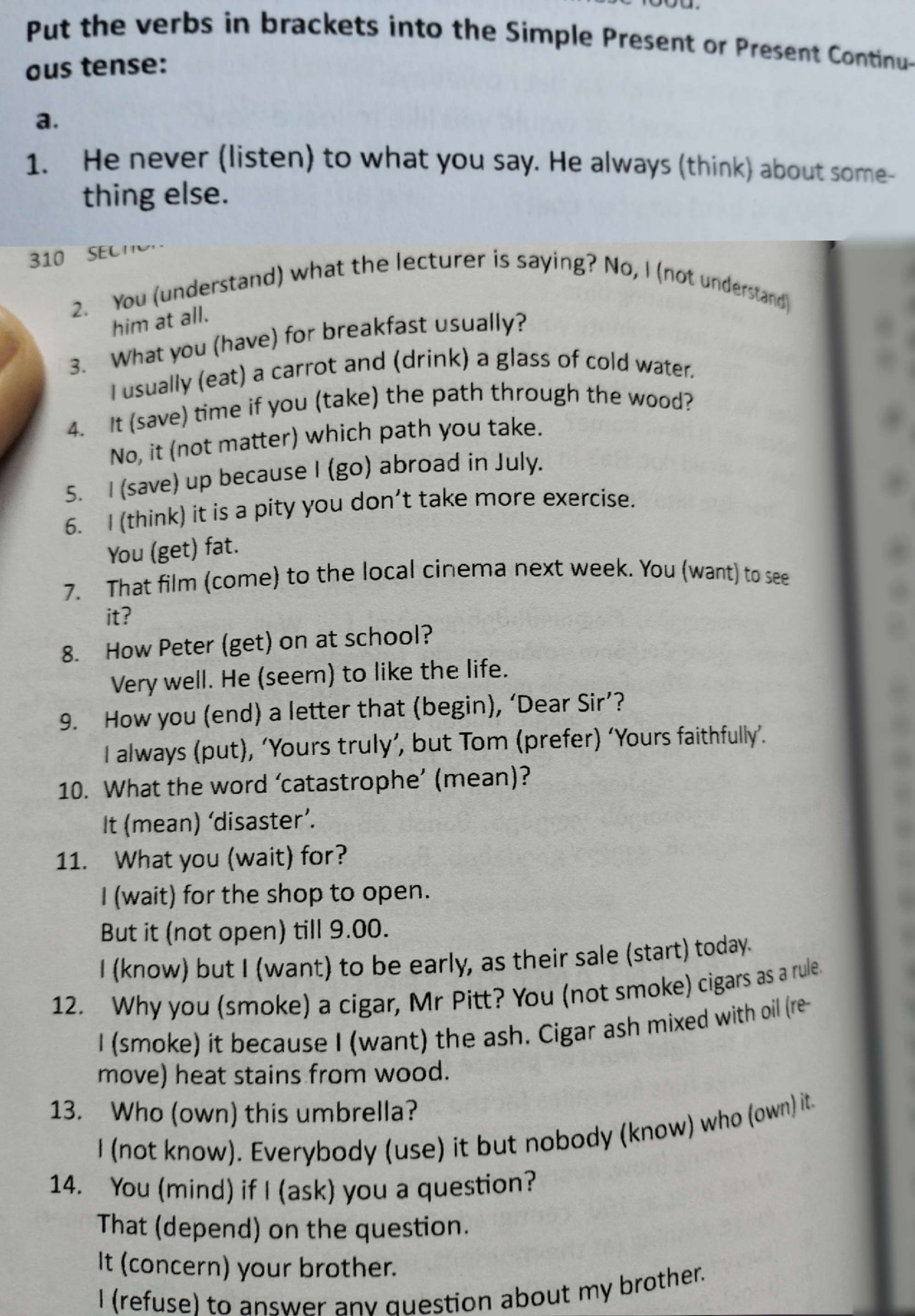 Put the verbs in brackets into the Simple | StudyX