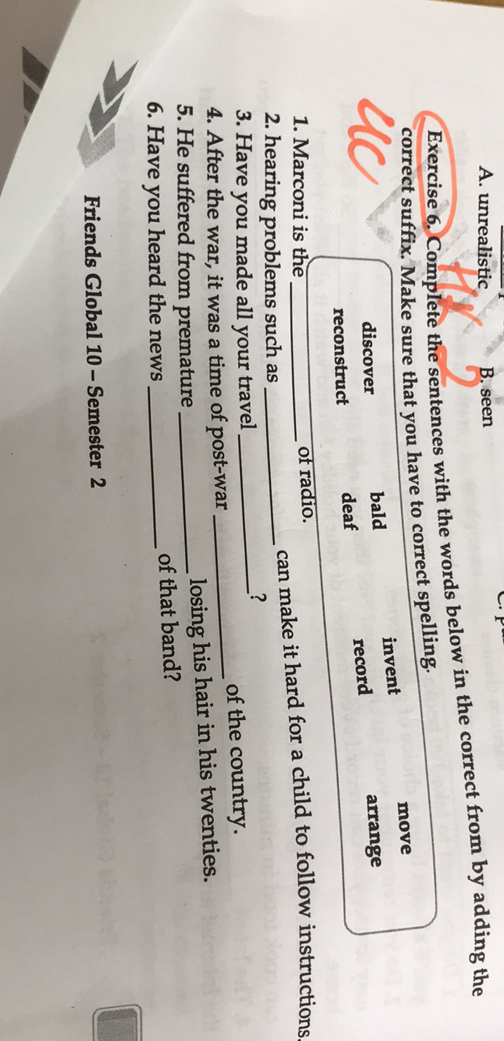 Exercise 6. Complete the sentences with the | StudyX