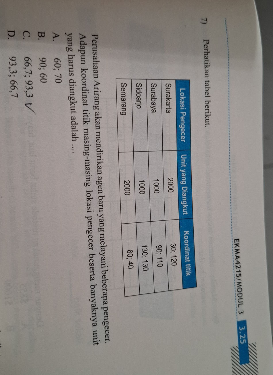 Perhatikan tabel berikut. | Lokasi Pengecer | StudyX