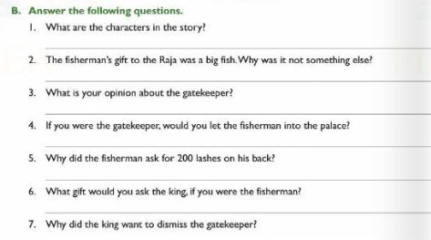 B. Answer the following questions. 1. What | StudyX