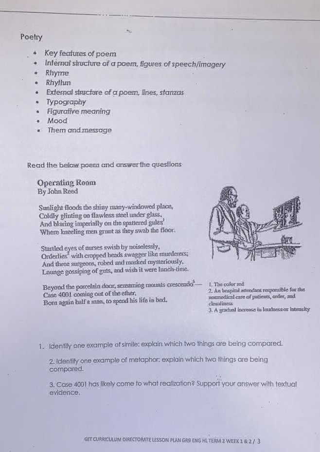 Read the below poem and answer the | StudyX