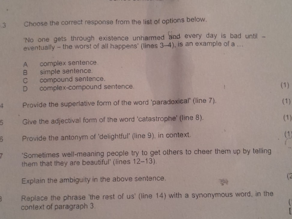 3. Choose the correct response from the list | StudyX