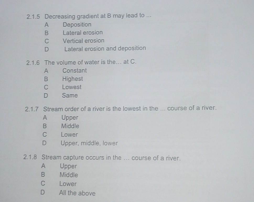 2.1.5 Decreasing gradient at B may lead to | StudyX