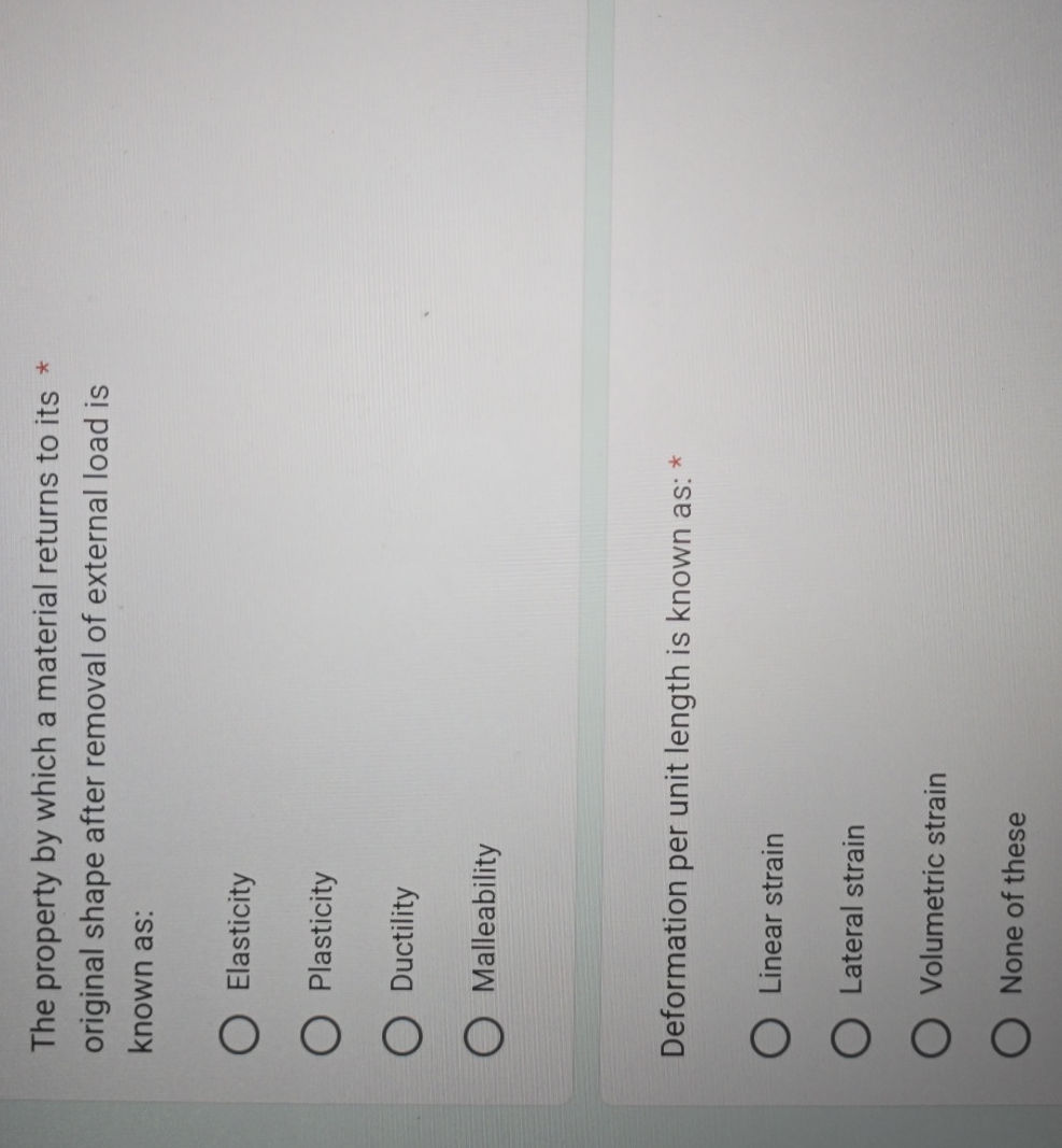 The property by which a material returns to | StudyX