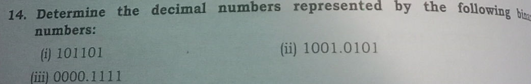 14. Determine the decimal numbers | StudyX