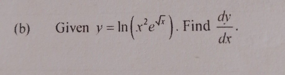 Given $y = (x^2e^{ {x}})$. Find $ {dy}{dx}$. | StudyX