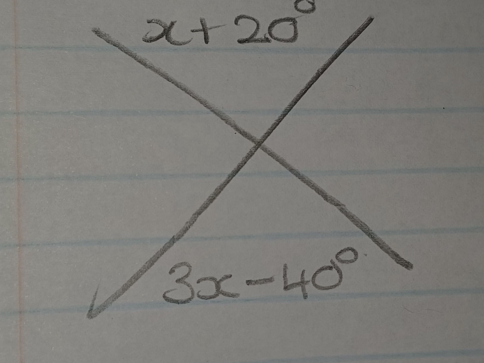The image shows two intersecting lines with | StudyX