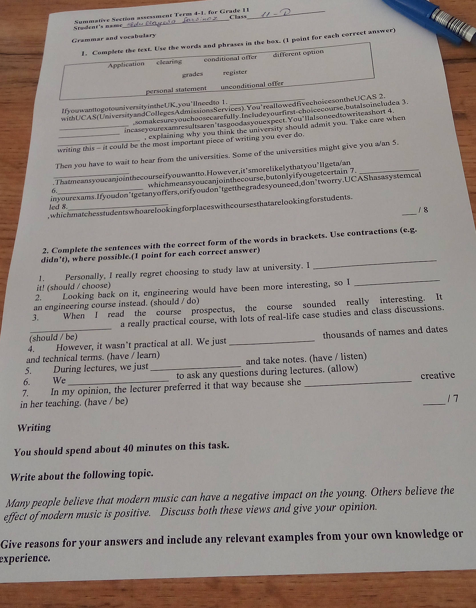 1. Complete the text. Use the words and | StudyX