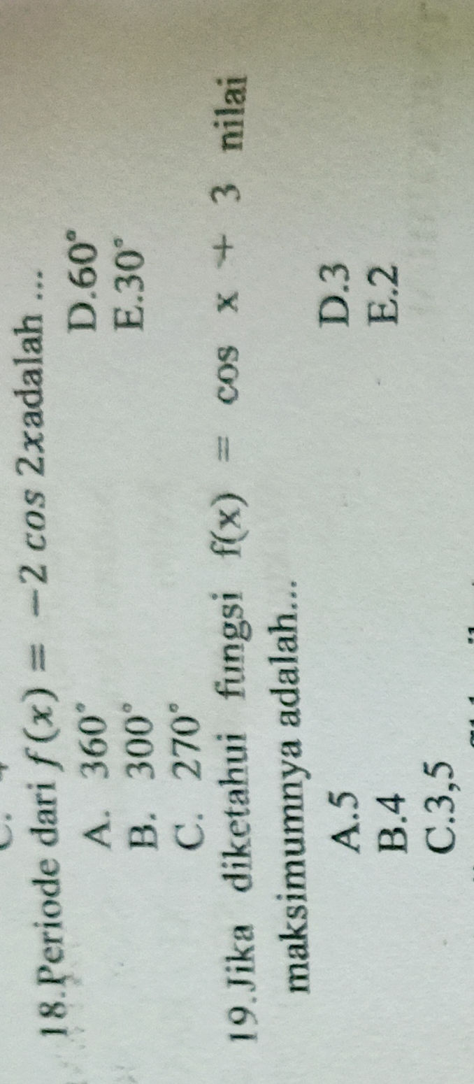 18. Periode dari $f(x) = -2 ext{cos }2x$ | StudyX