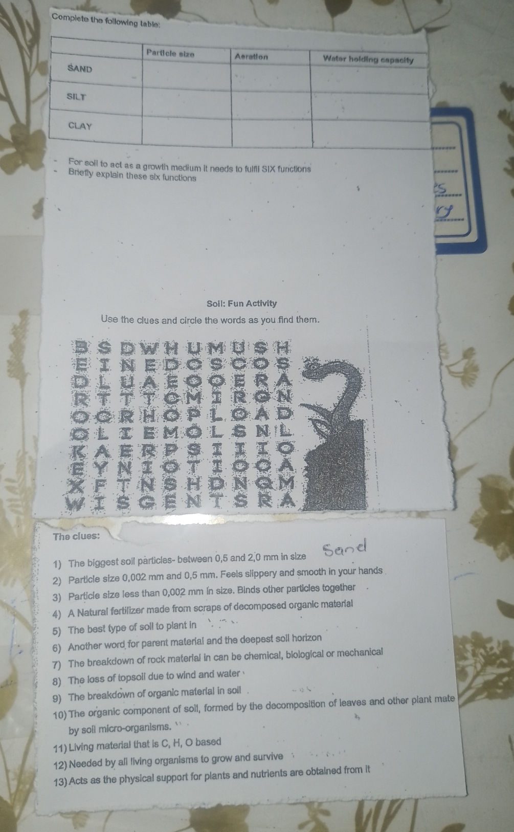 Complete the following table: | | | StudyX