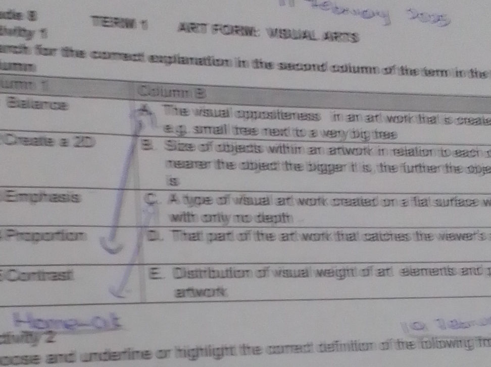 Match the terms in Column 1 with their | StudyX