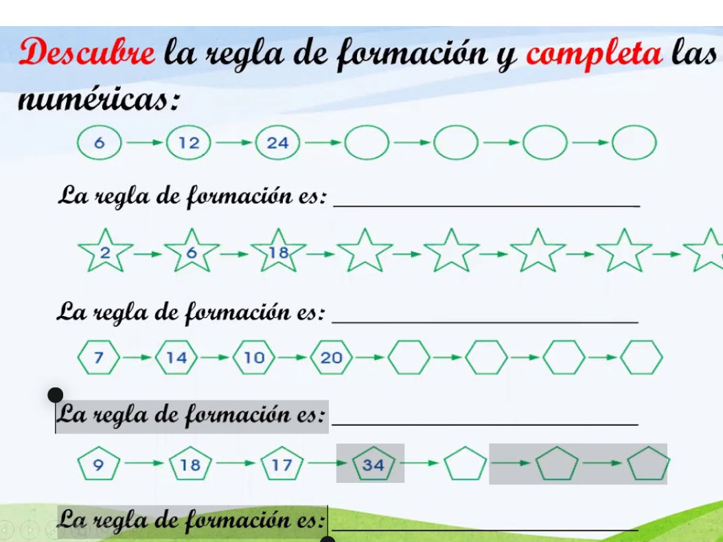 Descubre la regla de formación y completa | StudyX