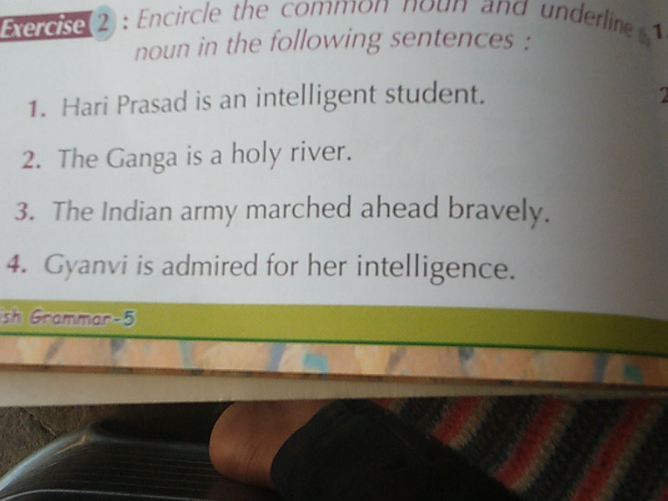 Encircle the common noun and underline the | StudyX