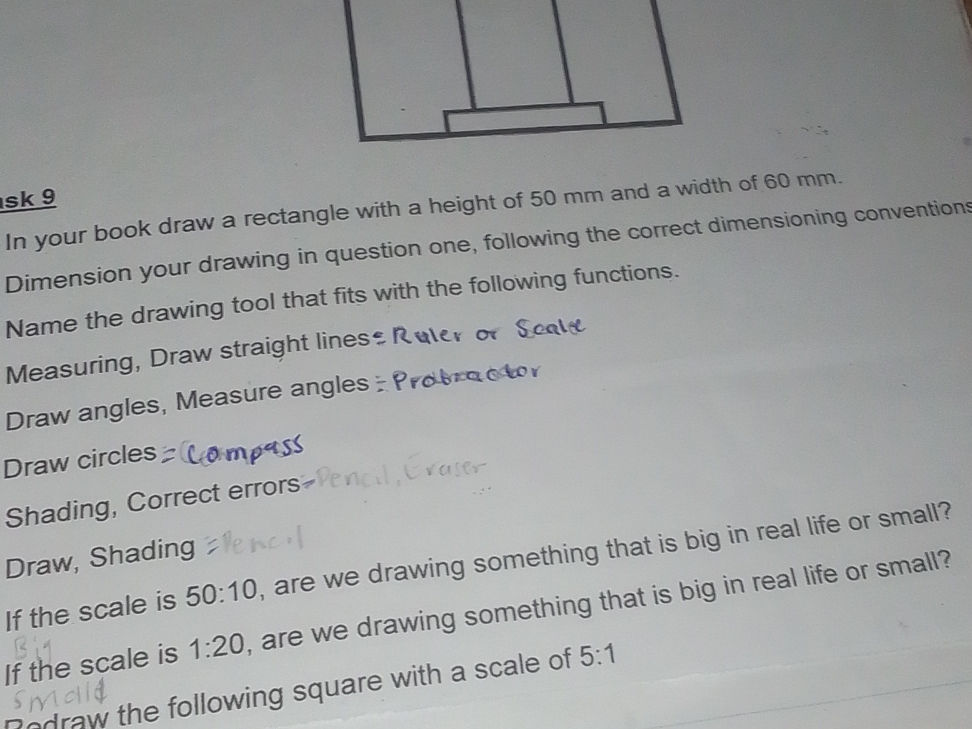 In your book draw a rectangle with a height | StudyX