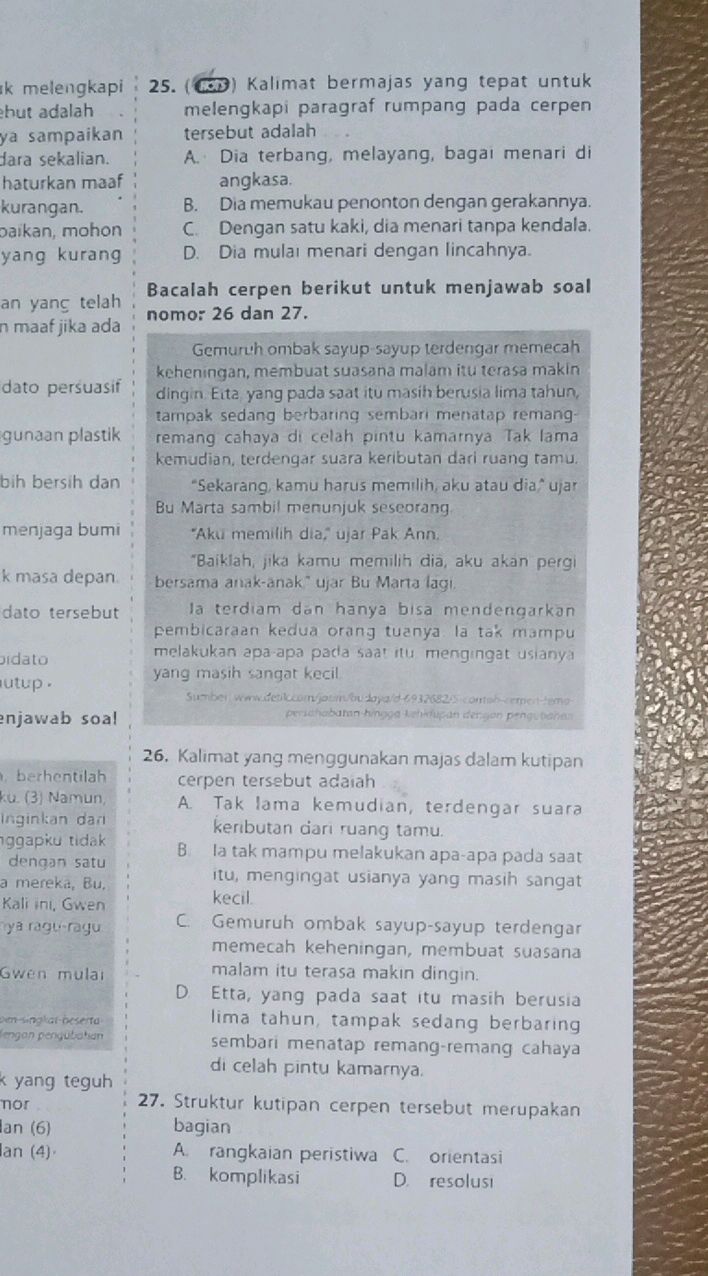 25. Kalimat bermajas yang tepat untuk | StudyX