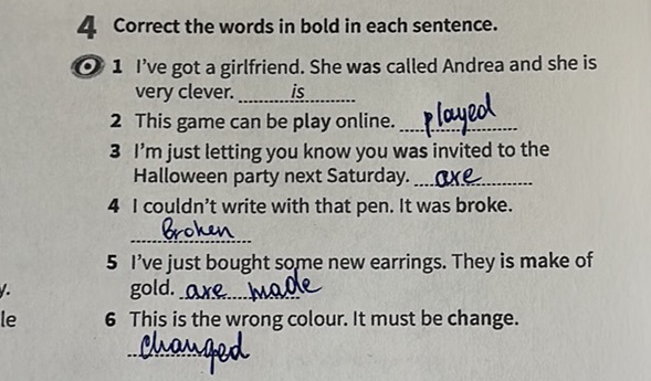 4 Correct the words in bold in each | StudyX