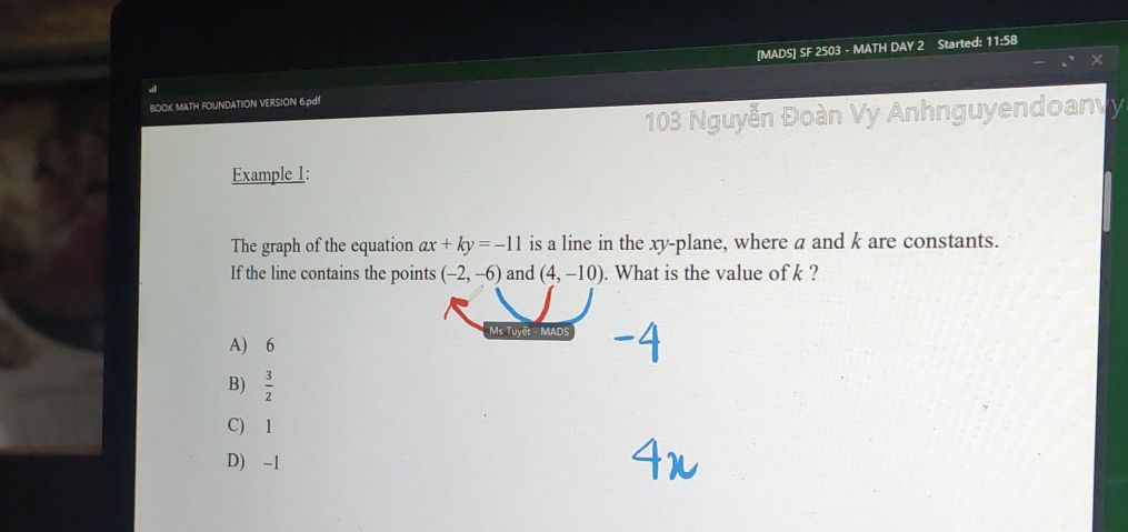 Example 1: The graph of the equation $ax + | StudyX