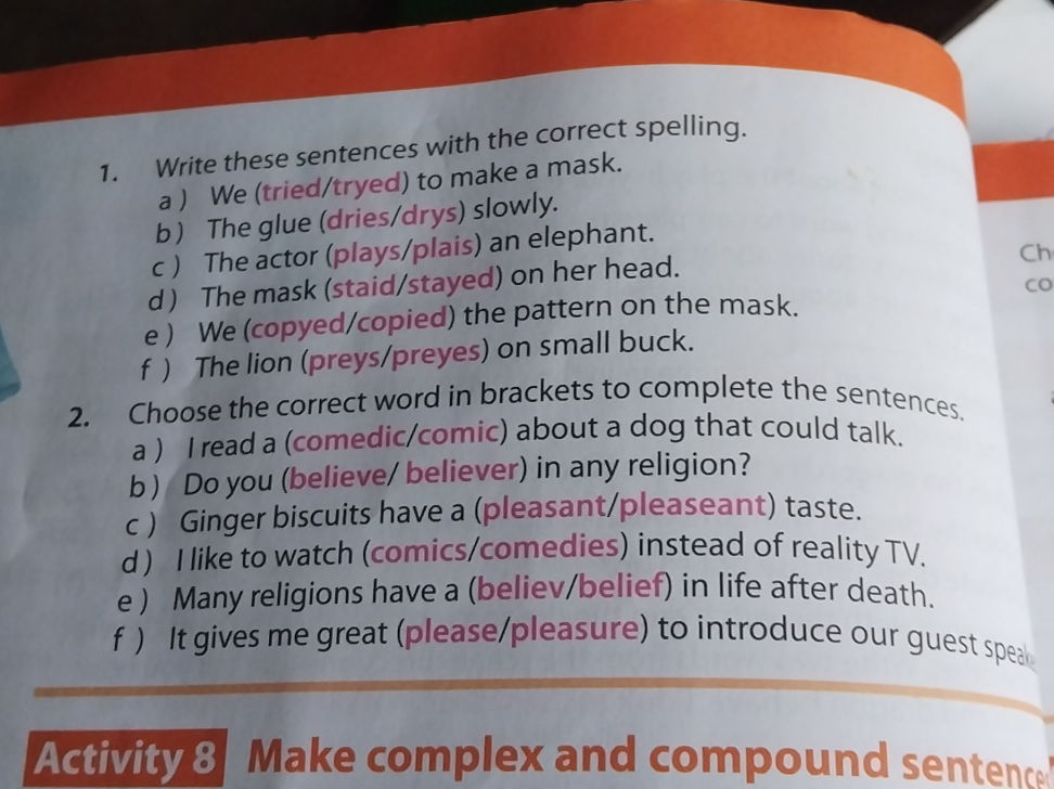 1. Write these sentences with the correct | StudyX