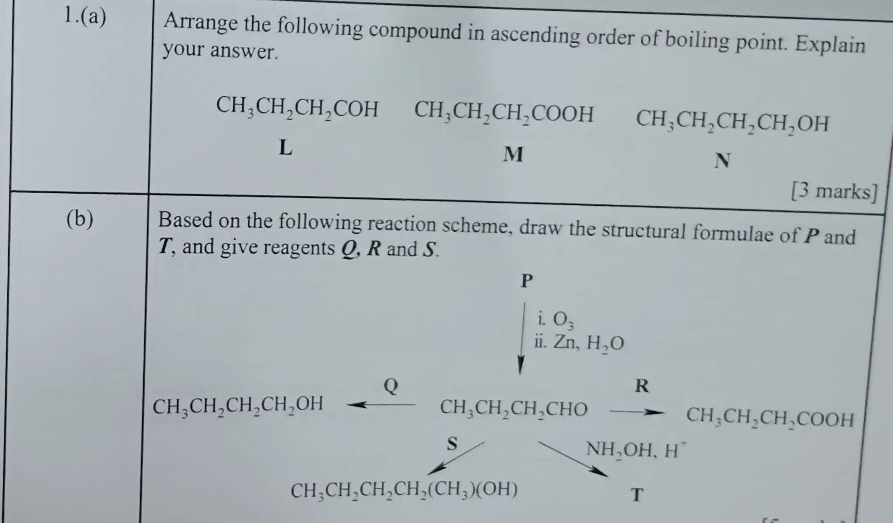 1.(a) Arrange the following compound in | StudyX