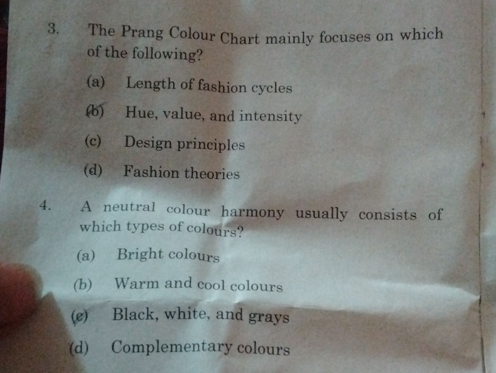 3. The Prang Colour Chart mainly focuses on | StudyX